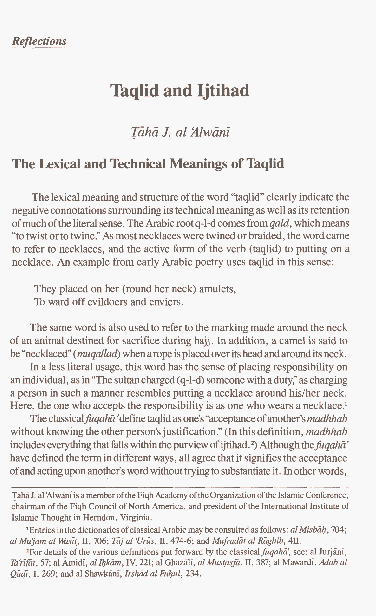 (PDF) Taqlid and Ijtihad