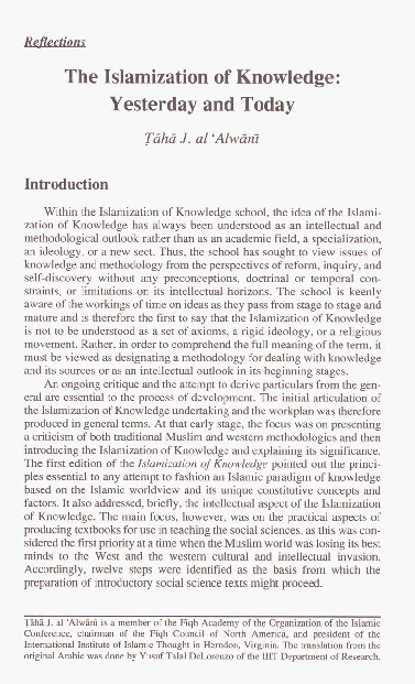 (PDF) Broadening the dimensions of Islamization of knowledge: Mohd ...