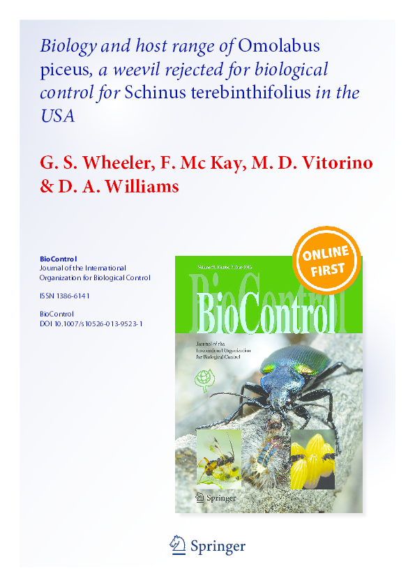 (DOC) The Milfoil Weevil: Controlling the Spread of Eurasian ...
