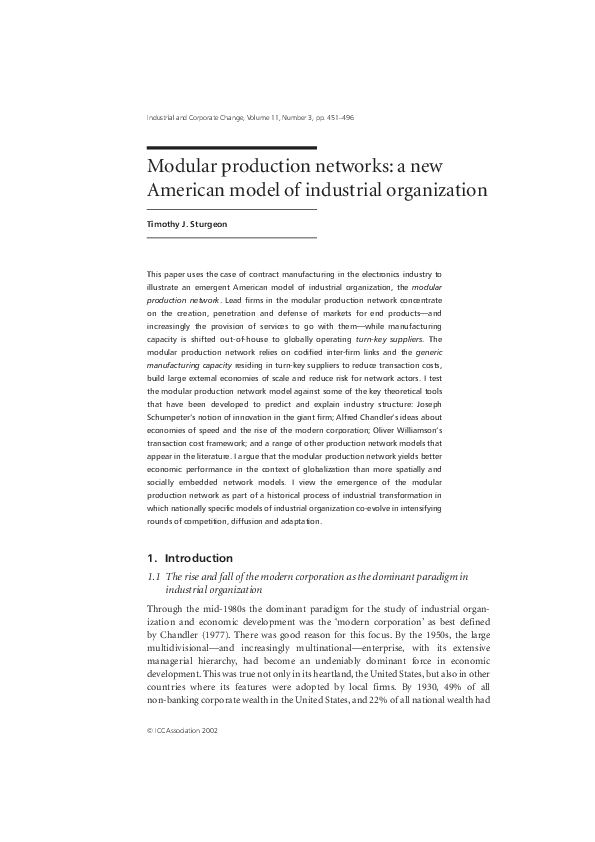 (PDF) Modular production networks: a new American model of industrial ...