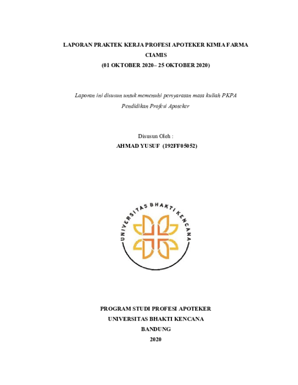 Doc Laporan Praktek Kerja Profesi Apoteker Kimia Farma