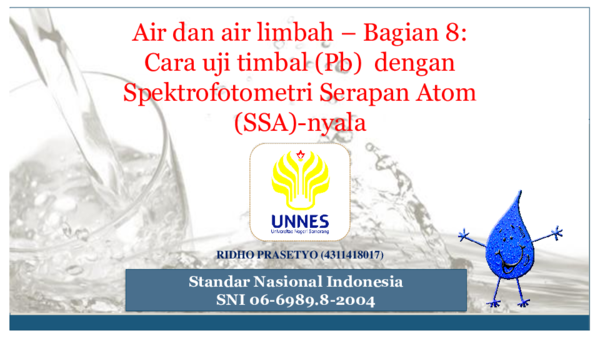 (PDF) Air dan air limbah -Bagian 8: Cara uji timbal (Pb) dengan ...