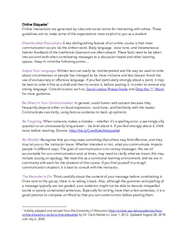 (PDF) Online Etiquette - Guidelines