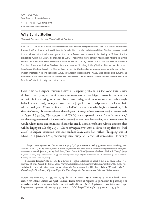 (PDF) Why Ethnic Studies: Student Success for the Twenty-First Century
