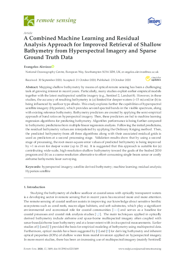 Pdf A Combined Machine Learning And Residual Analysis Approach For Improved Retrieval Of