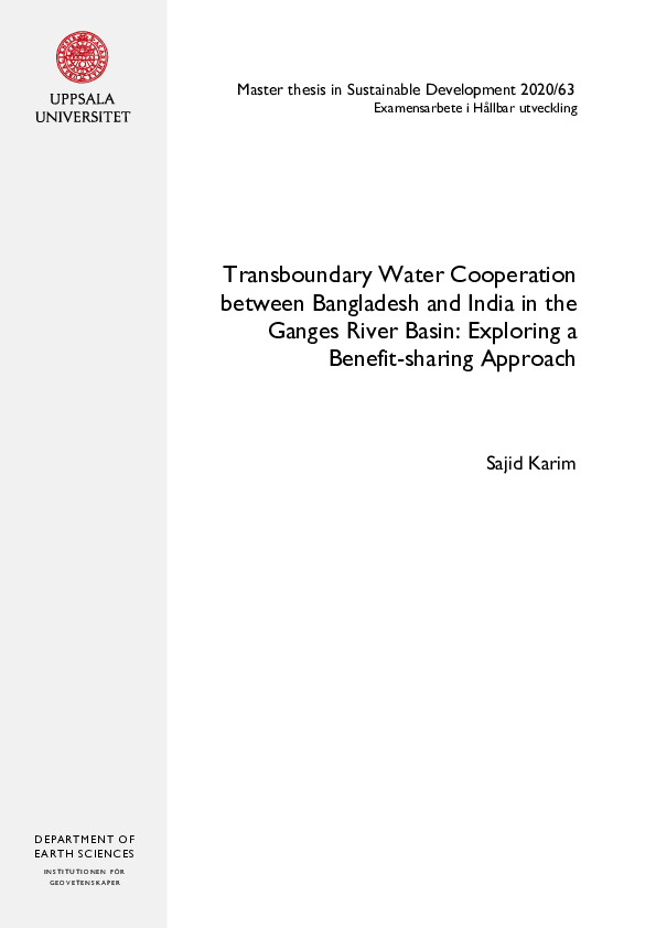 (PDF) Transboundary Water Cooperation between Bangladesh and India in ...