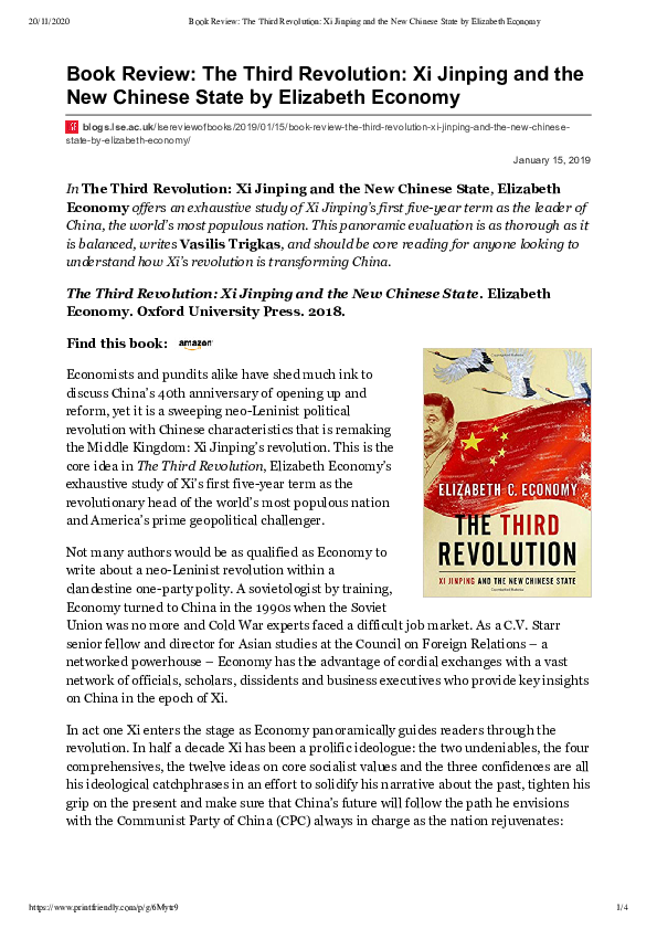 (PDF) Book Review The Third Revolution Xi Jinping and the New Chinese ...