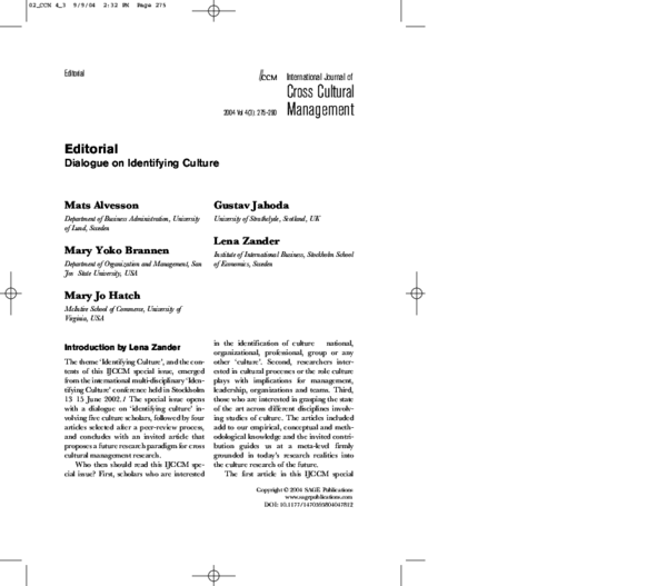 (PDF) Introduction by Lena Zander Editorial Dialogue on Identifying ...