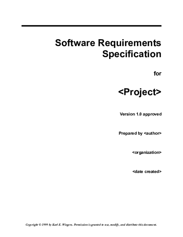 (DOC) Software Requirements Specification for Version 1.0 approved