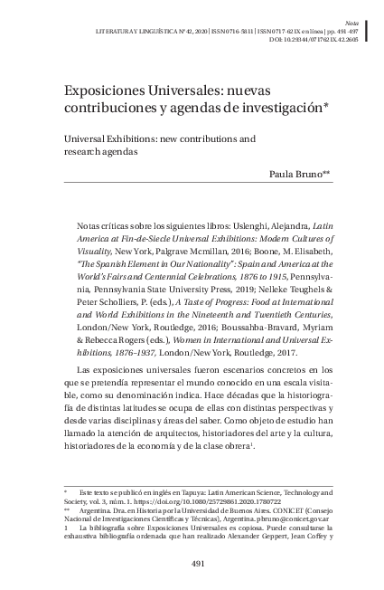 (PDF) Ensayo bibliográfico: "Exposiciones Universales: nuevas contribuciones y agendas de ...