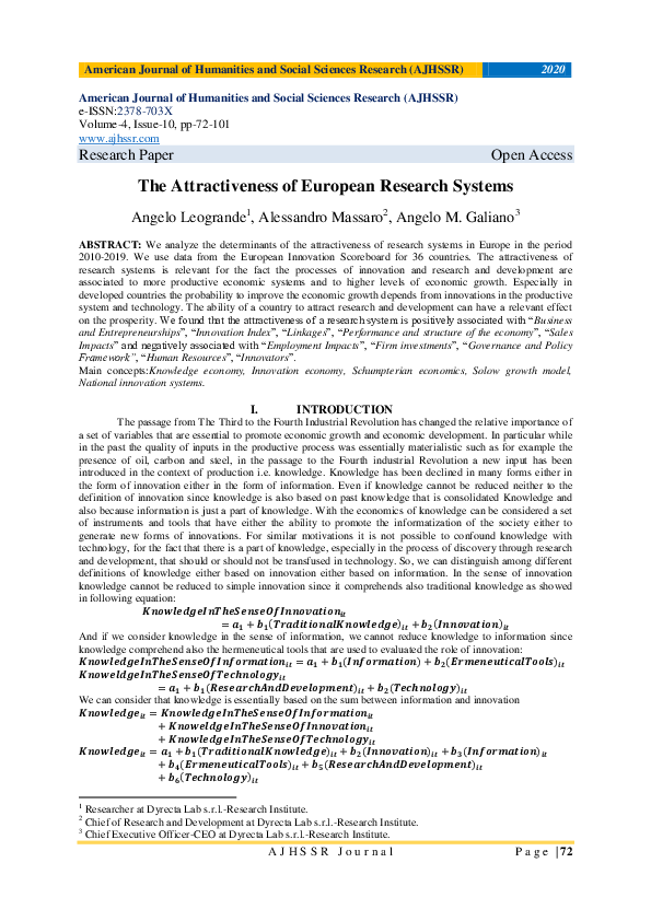(PDF) The Attractiveness of European Research Systems
