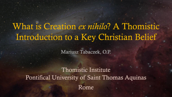(PDF) What is Creation ex Nihilo? A Thomistic Introduction to a Key ...