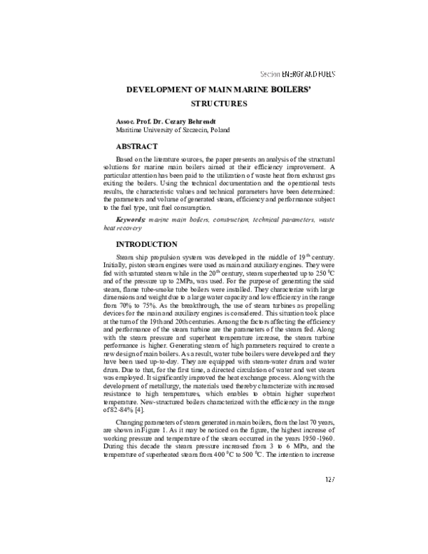 (PDF) DEVELOPMENT OF MAIN MARINE STRUCTURES