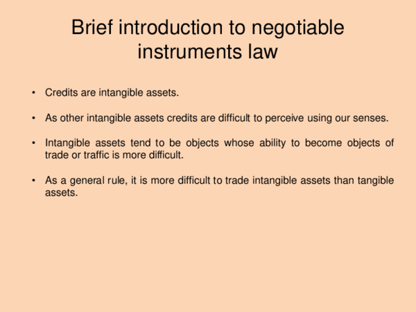 (PDF) Brief introduction to negotiable instruments law
