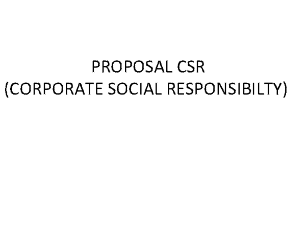 (PPT) PROPOSAL CSR