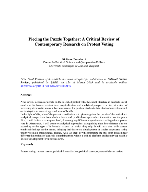 (PDF) Piecing the Puzzle Together: A Critical Review of Contemporary ...