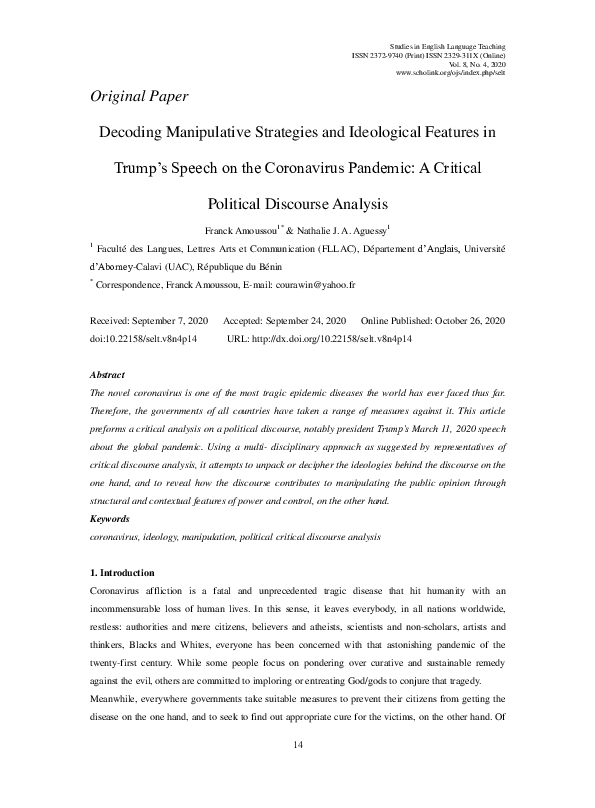 (PDF) Decoding Manipulative Strategies and Ideological Features in ...