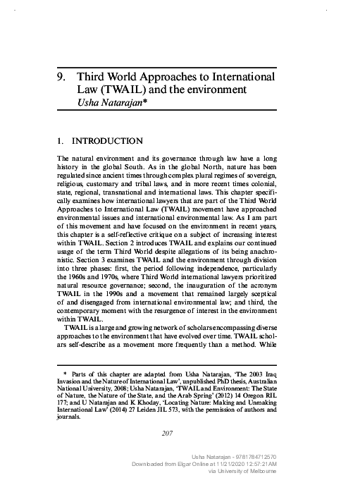 (PDF) Third World Approaches to International Law (TWAIL) and the ...