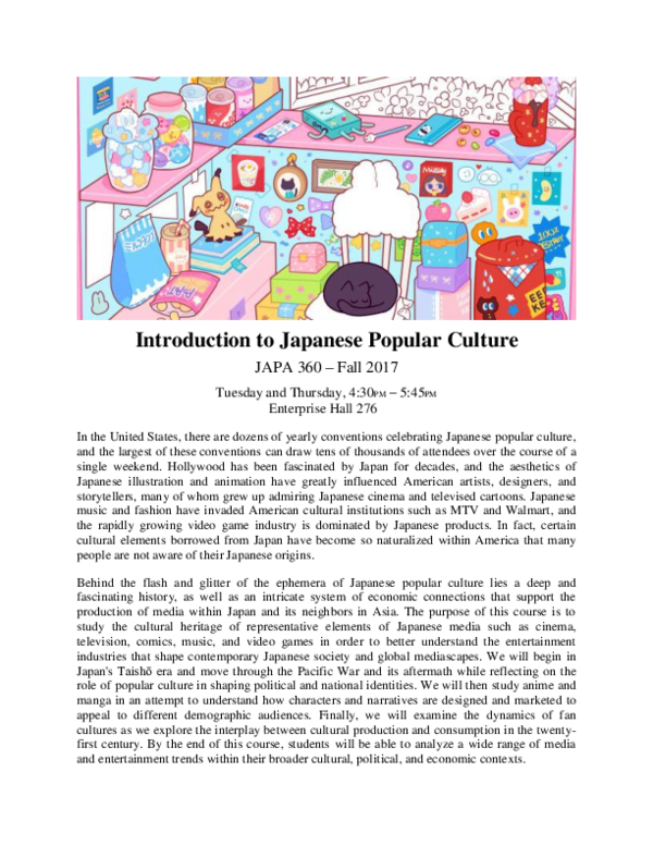 (PDF) Introduction to Japanese Popular Culture