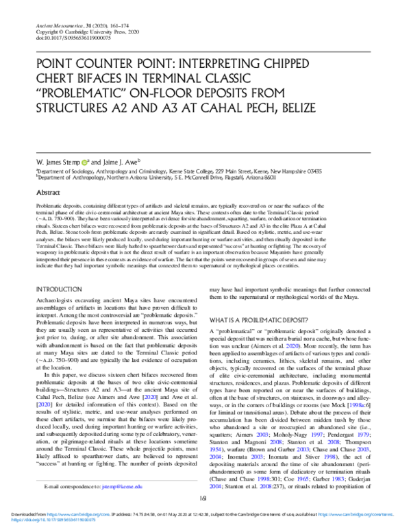 (PDF) POINT COUNTER POINT: INTERPRETING CHIPPED CHERT BIFACES IN ...