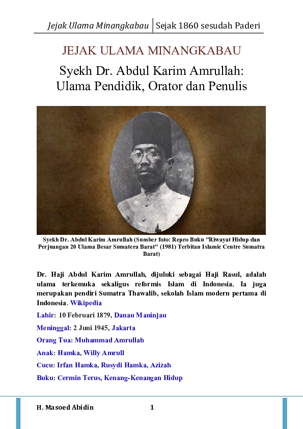 (DOC) JEJAK ULAMA MINANGKABAU