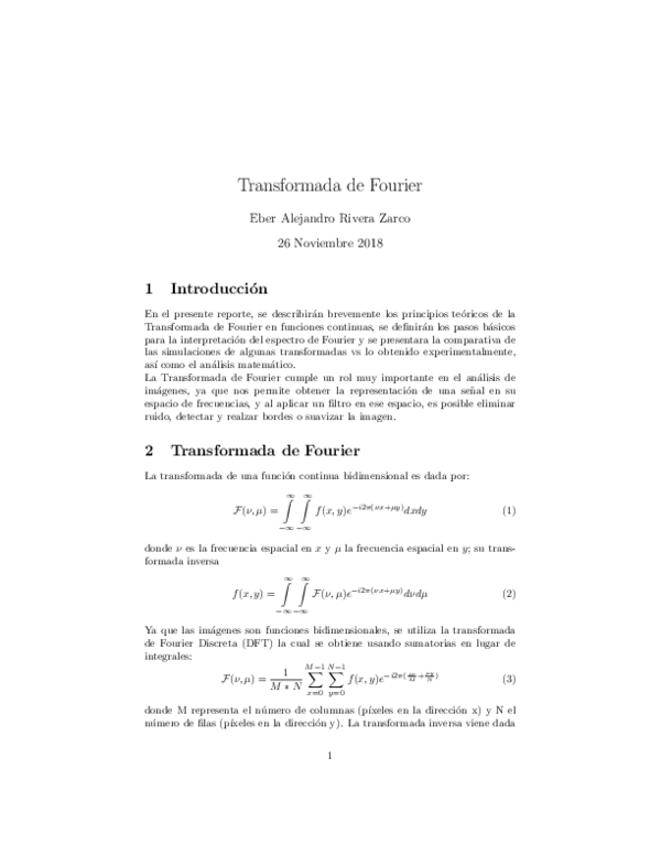 (PDF) Transformada de Fourier