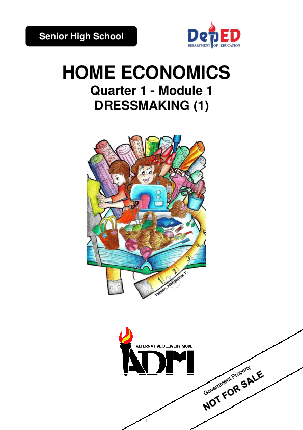 (PDF) HOME ECONOMICS Quarter 1 -Module 1 DRESSMAKING (1) Senior High School
