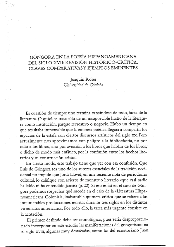 (PDF) «Góngora en la poesía hispanoamericana colonial: claves y ejemplos»