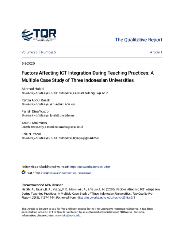 (PDF) Factors Affecting ICT Integration During Teaching Practices: A ...