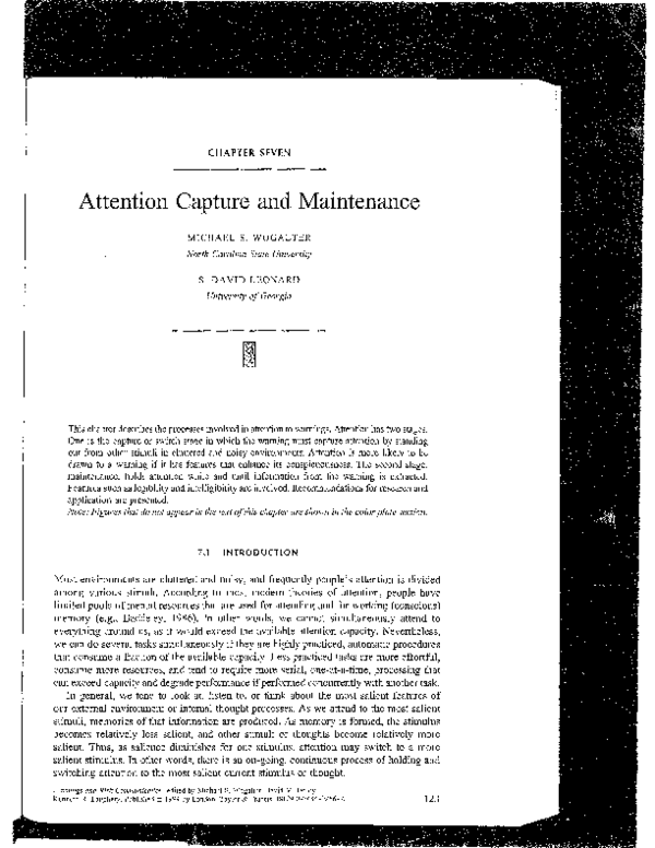 (PDF) Attention Capture and Maintenance