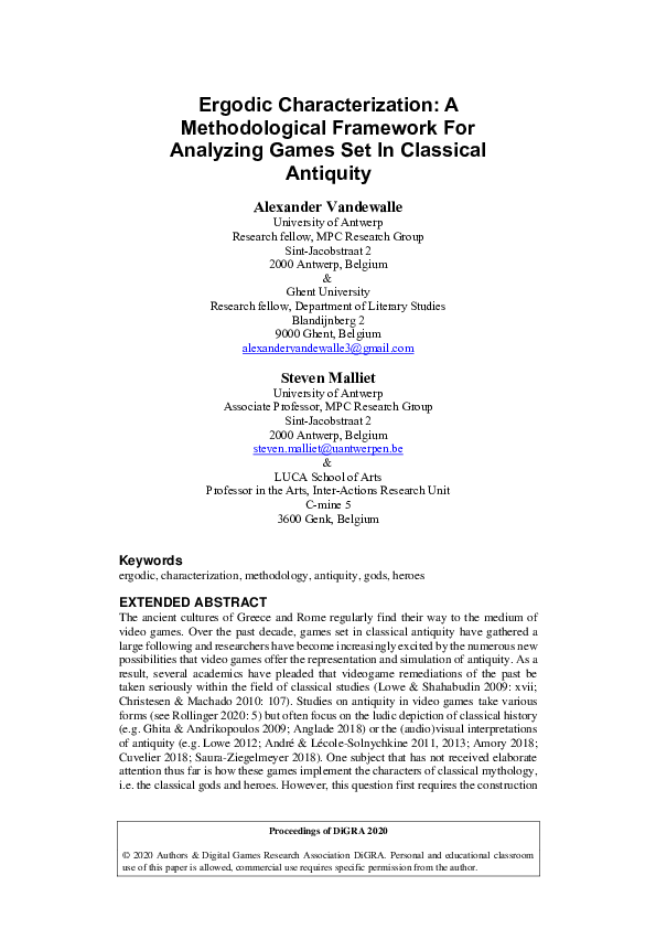 (PDF) Ergodic Characterization: A Methodological Framework For ...