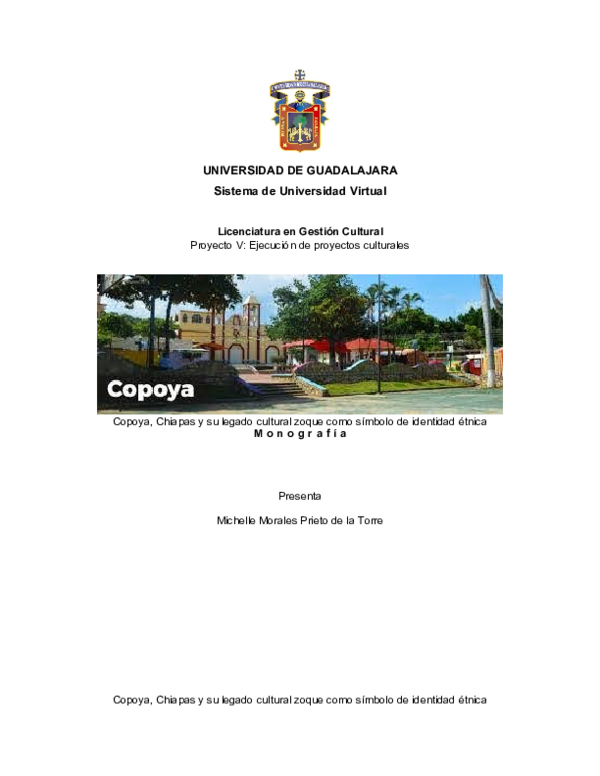 (DOC) Copoya, Chiapas y su legado cultural zoque como símbolo de identidad étnica