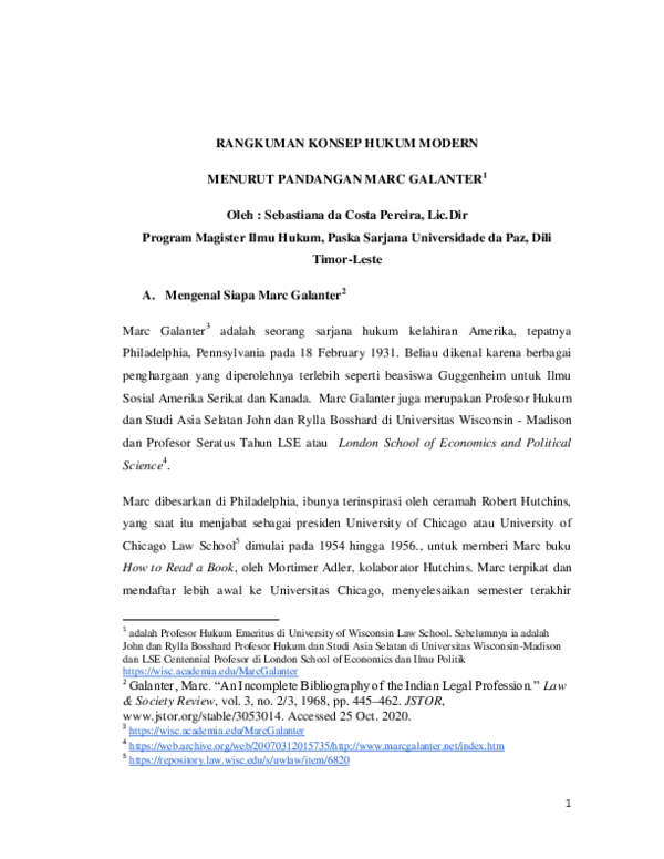 Pdf Rangkuman Konsep Hukum Modern 