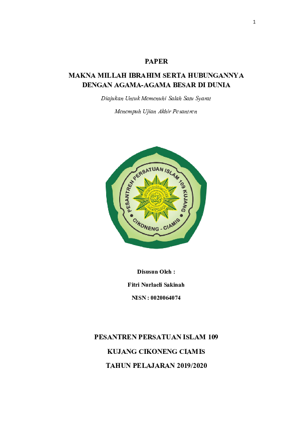 (DOC) MAKNA MILLAH IBRAHIM SERTA HUBUNGANNYA DENGAN AGAMA-AGAMA BESAR ...