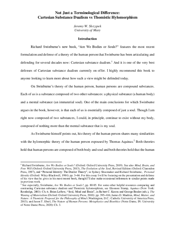 (PDF) "Not Just a Terminological Difference: Cartesian Substance ...