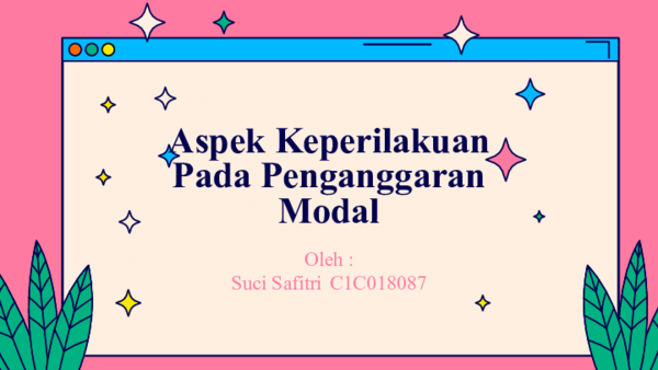 (PPT) PPT "Aspek Keperilakuan Pada Penganggaran Modal"