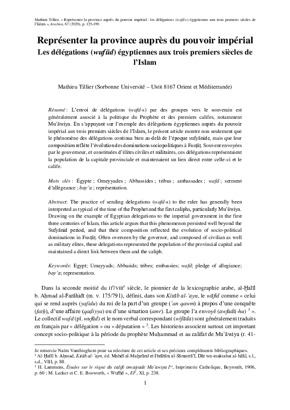 (PDF) Représenter la province auprès du pouvoir impérial. Les ...