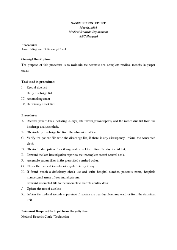 (DOC) SAMPLE PROCEDURE