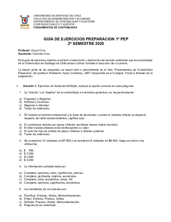 (PDF) GUÍA DE EJERCICIOS PREPARACION 1ª PEP 2º SEMESTRE 2020