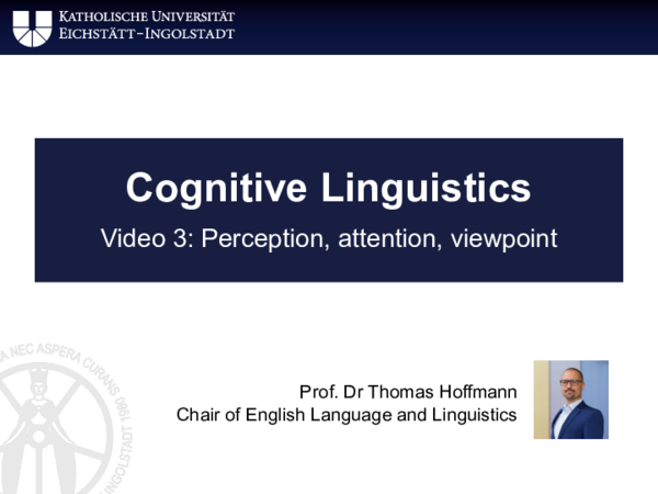 (PDF) Cognitive Linguistics 3: Attention, Perception and Viewpoint