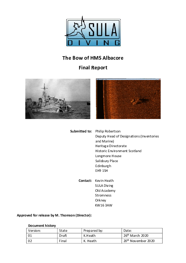 (PDF) The Bow of HMS Albacore Final Report