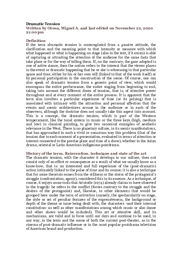 (PDF) DRAMATIC TENSION/TENSIÓN DRAMÁTICA