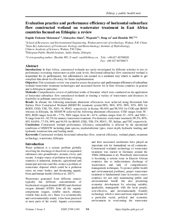 (PDF) Evaluation practice and performance efficiency of horizontal subsurface flow constructed ...