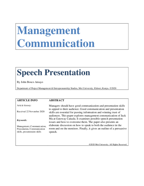 (PDF) Management Communication
