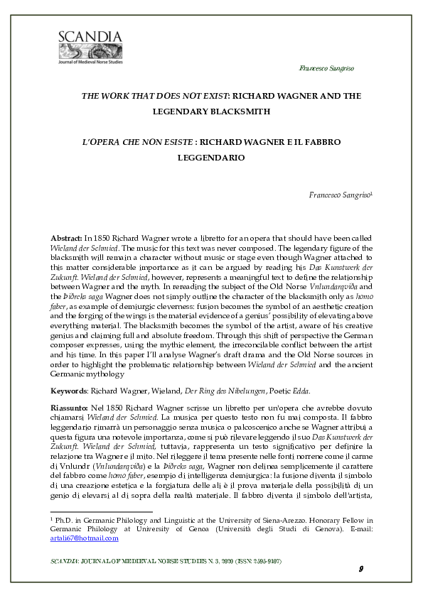 (PDF) Francesco Sangriso THE WORK THAT DOES NOT EXIST: RICHARD WAGNER ...