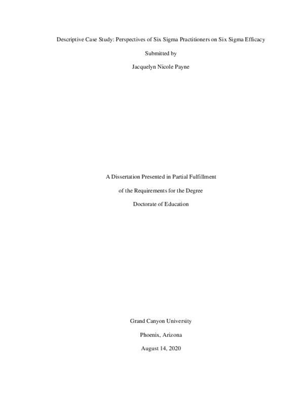(PDF) Descriptive Case Study: Perspectives of Six Sigma Practitioners ...