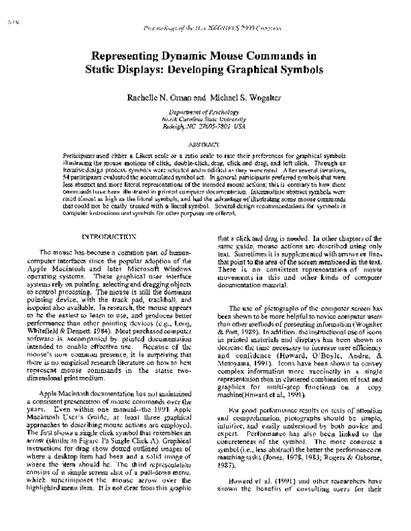 (PDF) Representing Dynamic Mouse Commands in Static Displays ...