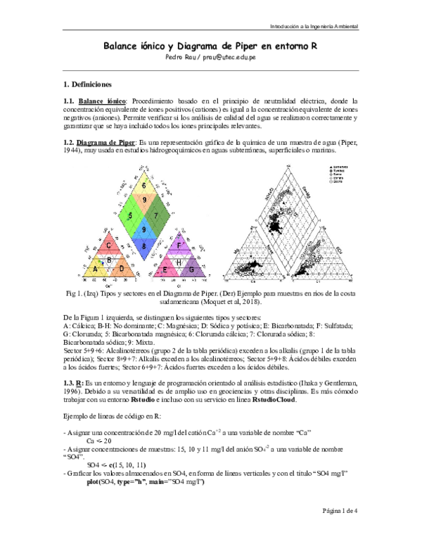 (PDF) Balance iónico y Diagrama de Piper en entorno R