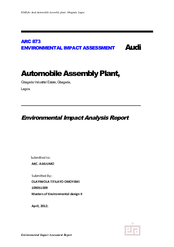 (DOC) Environmental Impact Analysis Report