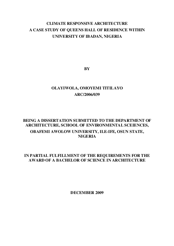(PDF) CLIMATE RESPONSIVE ARCHITECTURE